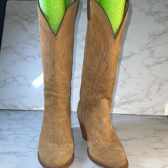 Justin Boots | Shoes | Cool Suede Buckskin Cowboy Cowgirl Boots Yee Haw ...